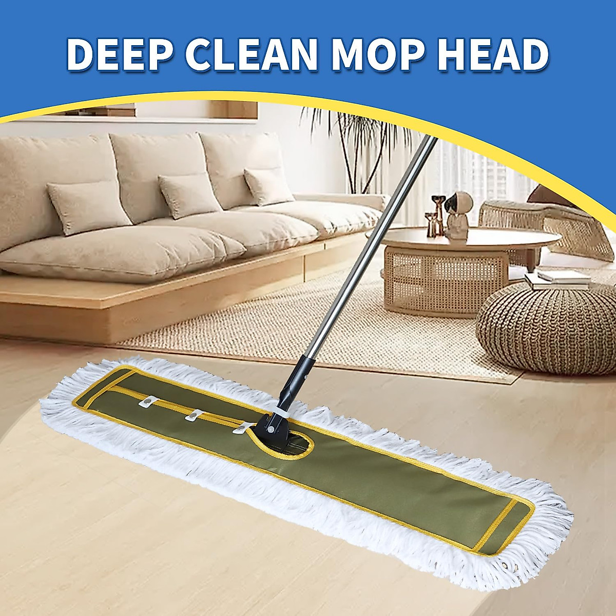 36" Microfiber Mop Pads ，3 Types of Commercial Dust Mop Head Replacement Use for Multi-Surface Floors
