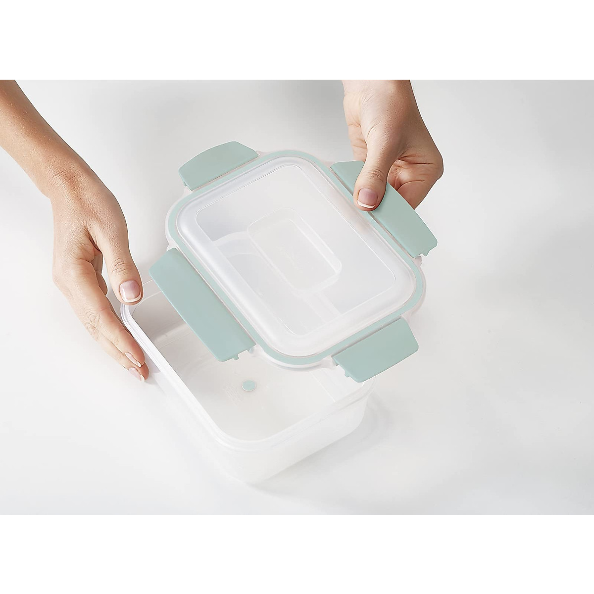 Joseph Joseph Nest Lock, 5 Piece Plastic Food Storage Container set with lids, Leak Proof, Airtight, Space Saving, Kitchen Storage - Sage Green