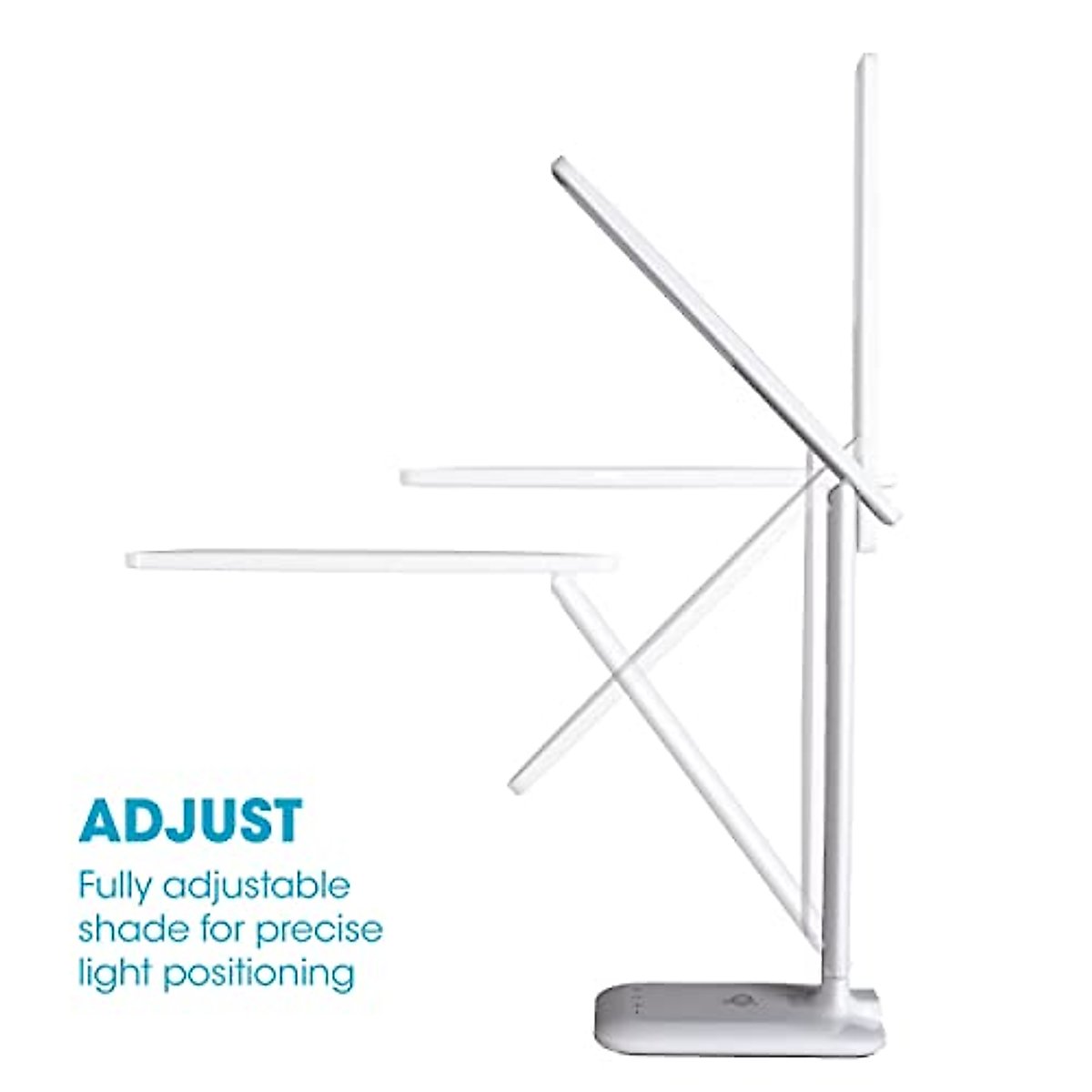 OttLite Charge Up LED Desk Lamp with Wireless Qi Charging & USB Charging Port, with ClearSun LED Technology - Adjustable Neck, 3 Color Temperature Modes, Reduces Eyestrain - Travel-Friendly Task Lamp
