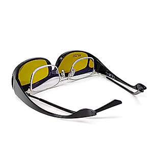 Lxnoap Night Vision Driving Wraparounds Wrap Around Prescription Glasses Anti Glare Sunglasses for Men and Women (Yellow Lens)