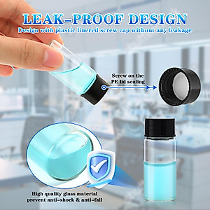 Asherxin 20 Pack 4ml Clear Glass Vials with Screw Caps Small Vials Liquid Bottle Vials for Essential Oil