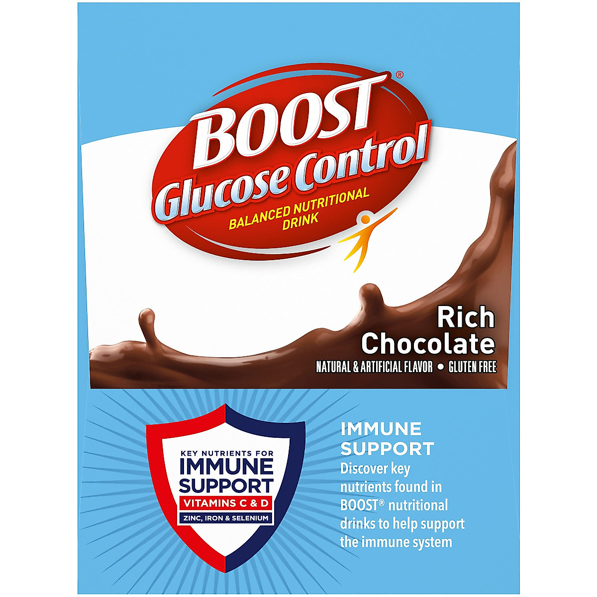 BOOST Glucose Control Balanced Nutritional Drink, Rich Chocolate, Helps Manage Blood Sugar with No Artificial Colors, 8 FL OZ Bottles, 6 CT (Pack of 1)