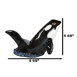 Ebros Deep Ocean Marine Orca Killer Whale Breaching Out of Water Wine Bottle Holder Statue 9.25" Long Nautical Sea Coastal Boating Fish Themed Storage Caddy Figurine