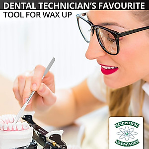 Scientific Labwares Lab Micro Double Ended Spatula Round/Tapered Arrow End, Flat Ends 50 mm X 9 mm, 7" Length, Stainless Steel