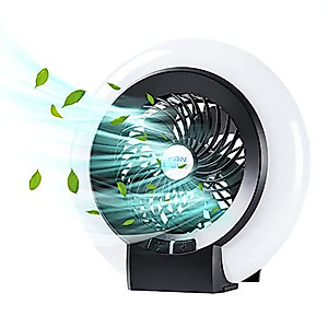 Camping Fan, Tent Fan with Hanging Hook Portable Fan with Light Mini USB Fan,Standing Cooling Fan,Hanging,Fishing,Hiking Ceiling Fan led Camp Lantern Fan Silenced Sleep Fan Outdoor Indoor (Grey)