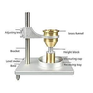 Flow Ability Tester, Hall Flow Meter with 2.5&5 MM Funnel, Powder Bulk Density Meter, 60° Funnel Angle&25mm Height Block, for Testing Flow Rate and Bulk Density Of Metallic and Non-Metallic Powders