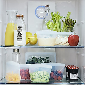 Stasher Reusable Silicone Storage Bags (4-Pack) and Bowls (3-Pack) Bundle