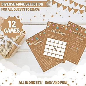 Kraft Baby Shower Games, Baby Shower Games Boy Girl, 12 Baby Shower Games for 50 Guests, Funny Hilarious Coed Gender Neutral Baby Shower Decorations