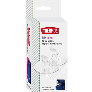 Thermos Replacement Straws for 12 Ounce Funtainer Bottle, Clear, one size (F401RS6)