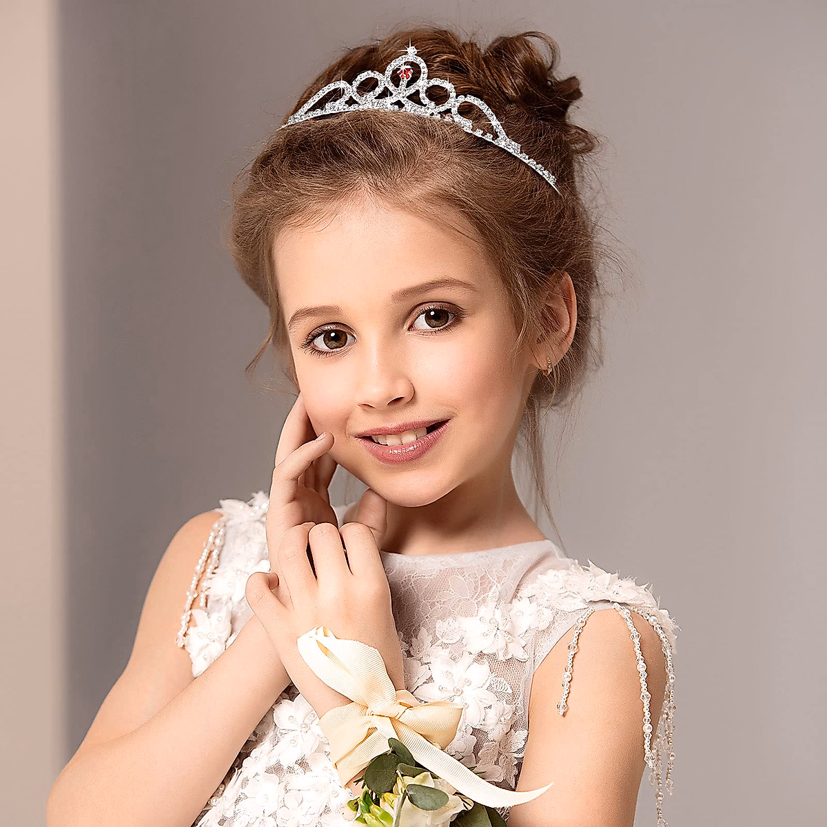 Chuangdi 16 Pcs Bulk Girls Tiara Crown Silver Princess Rhinestone Headband Crystal Wedding Tiara for Kid Women Birthday Party(Lovely Style)