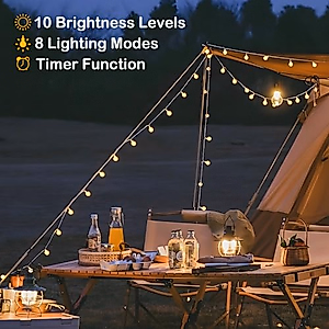 Tasodin 33 FT 80 LED Mini Globe Indoor String Lights Battery Operated 8 Modes with Remote Decorative Bedroom Room Dorm Yard, Waterproof Outdoor Patio Garden Home Christmas Party, Warm White