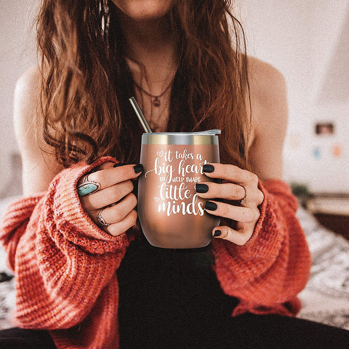 CARAKNOTS Teacher Appreciation Gifts for Women Teacher Gifts Teacher Tumbler Teacher Coffee Mug 13 OZ Set of 2 Teacher gifts in Bulk Teacher Wine Tumbler 12 OZ