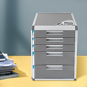 DDBESSIC File Cabinet, 5 Drawer Lateral Filing Cabinet with Lock Desk Cabinet Storage Home Office Lockable Desk Storage Organizer with Drawers