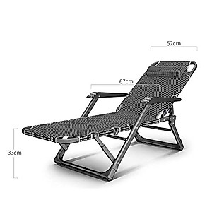 SikrEa Office Desk Chair Office Chair Folding Garden Deck Chair Sun Lounger, Beach Recliner Balcony Outdoor Sunloungers, Adjustable Backrest Teslin Fabric Iron Alloy Tube Frame