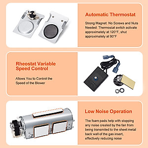 Criditpid GFK4 GFK4A GFK4B FK4 Replacement Fireplace Blower Fan Kit for Heatilator Majestic Temco Lennox Fireplaces, Rotom HB-RB74K, R7-RB74K