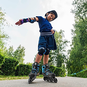 Nyctus Inline Skates for Girls Boys Kids, Adjustable Roller Blades for Children Teens Women Men with Light Up Wheels for Indoor Outdoor