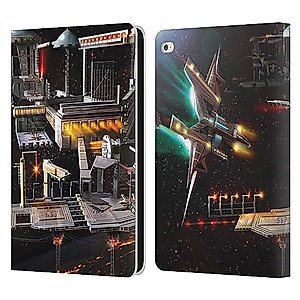 Head Case Designs Officially Licensed Anthony Christou Space Station Art Leather Book Wallet Case Cover Compatible with Apple iPad Air 2 (2014)