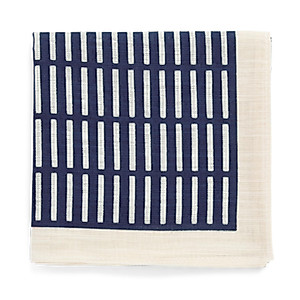 Kolo Topdrawer Japanese Handkerchief, 100% Cotton, Bamboo Pattern, Navy