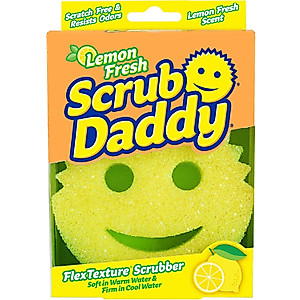 Scrub Daddy Sponge - Lemon Fresh Scent - Scratch-Free Multipurpose Dish Sponge - BPA Free & Made with Polymer Foam - Stain & Odor Resistant Kitchen Sponge (1 Count)