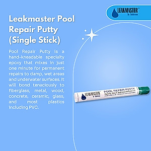 Pool Putty Epoxy Single Stick Leak Sealer for Leakmaster Anderson Manufacturing - Convenient & Versatile Pool Putty for Leaks Underwater -DIY Waterproof Epoxy Putty Stick for Spa & Hot Tub Leak Sealer