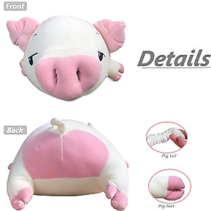 FEEZUSH Pig Plush Pillow, Pig Stuffed Animal, Big Nose Pig Plush Toy, Christmas Valentine’s Gift for Girls Boys Kids Adults (15 Inch)