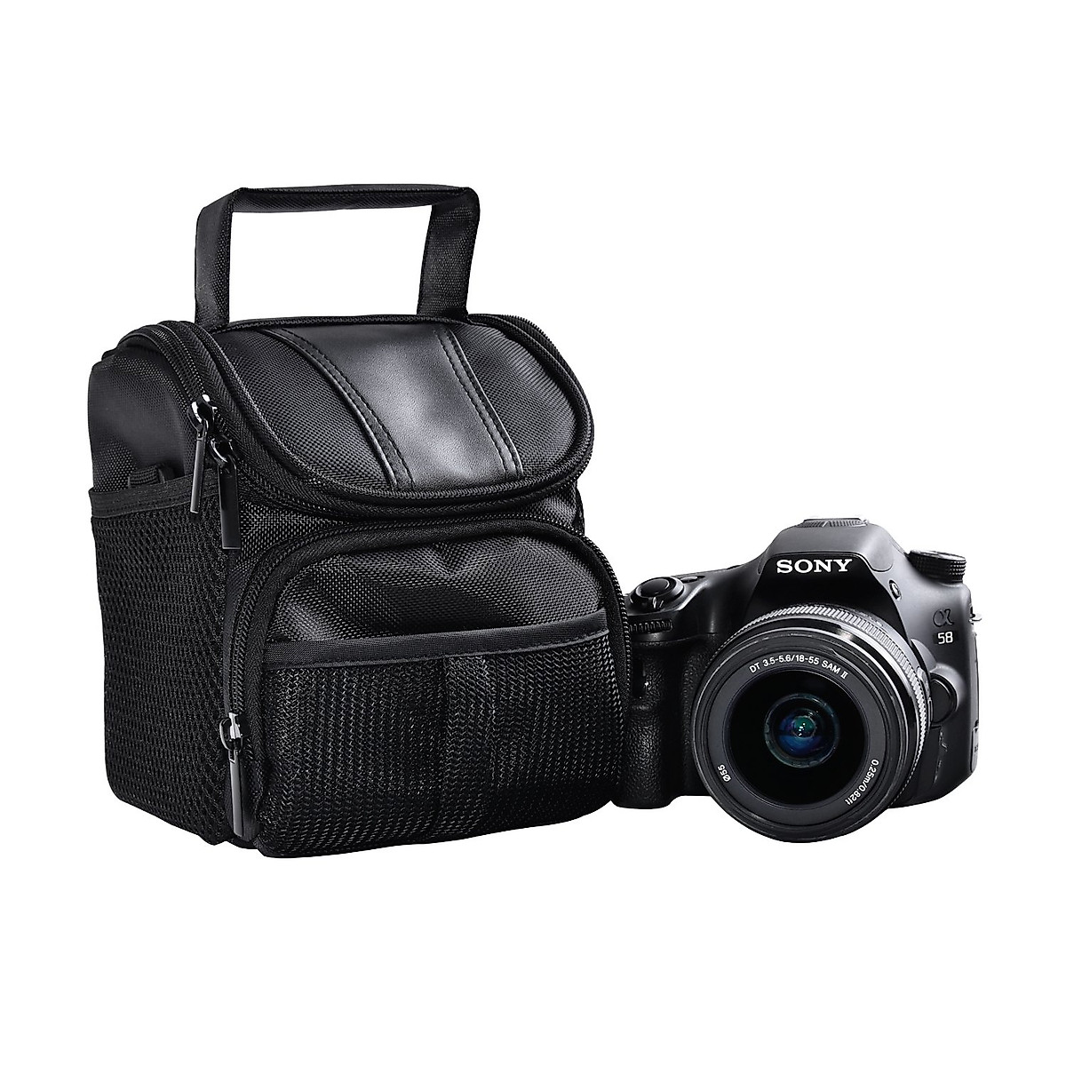 FOSOTO Waterproof (with Rain Cover) Black Camera Case Bag Compatible for Canon EOS M10 M6 M2 Mrak II M50 M100 Rebel T3i T4i T5 SL1, Nikon P600 D3300 D3400 D5100 D5300 D7200,Sony RX10M3,Olympus EM10