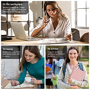 Daily Planner Undated, To Do List Notebook Planner with Hourly Schedule, Work Planner To Stay Organized And Boost Productivity, Appointment Organizer for Man/Women,160 Pages, B5 Size(6.9"x9.9")-Pink