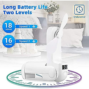 Taurusb Handheld Mini Fan, 3 in 1 Rechargeable Small Portable Ventilador, Pocket Size Hand Fan Gaming Phone Holder, Multi-Function Folding Personal Desk Fan for Home Office Outdoor Travel,Green