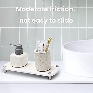 heylad home sink caddy, instant dry kitchen bathroom sink organizer, diatomaceous earth sink tray stone for soap and water bottle sponge brush candle decoration, white*1 grey*1