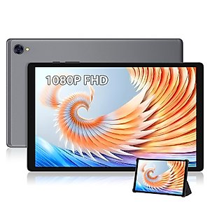 2023 Tablet 10.1 inch Android Tablets 1080P FHD in-Cell LCD Screen, 4GB+64GB Expand to 1TB, Octa-Core CPU, 1920 * 1200 Resolution,8M&13M Dual Camera, Bluetooth5.0, Wi-Fi, GPS-Gray