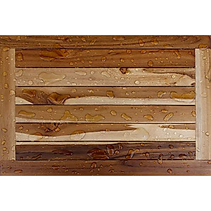 EcoDecors Eleganto Shower Bench 30” Teak Wood Garden Bench with Storage Shelf Wooden Seat Patio Bench Natural Wood Shower Bench for Indoors and Outdoors