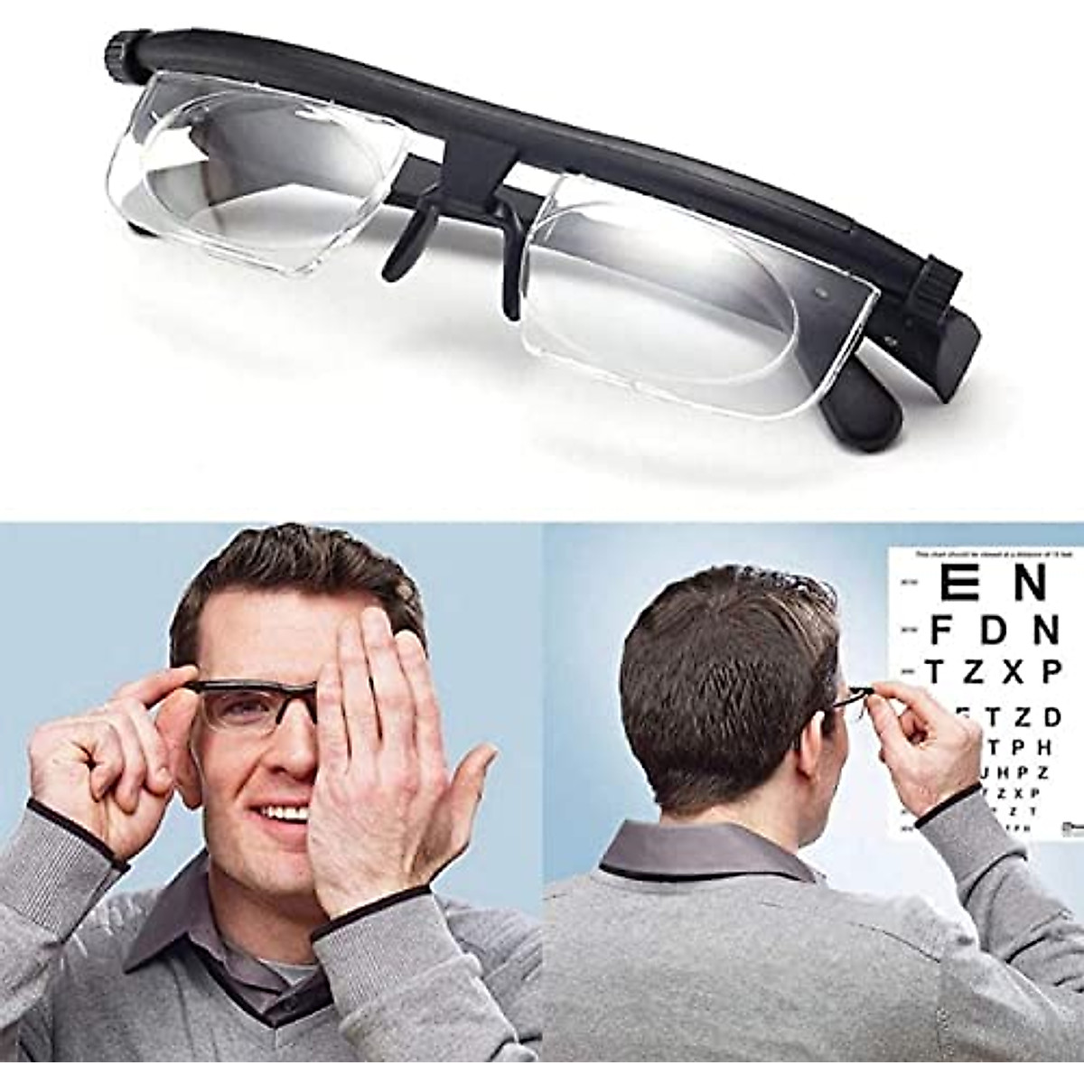 Aocate Dial Adjustable Glasses Variable Focus For Reading Distance Vision Eyeglasses