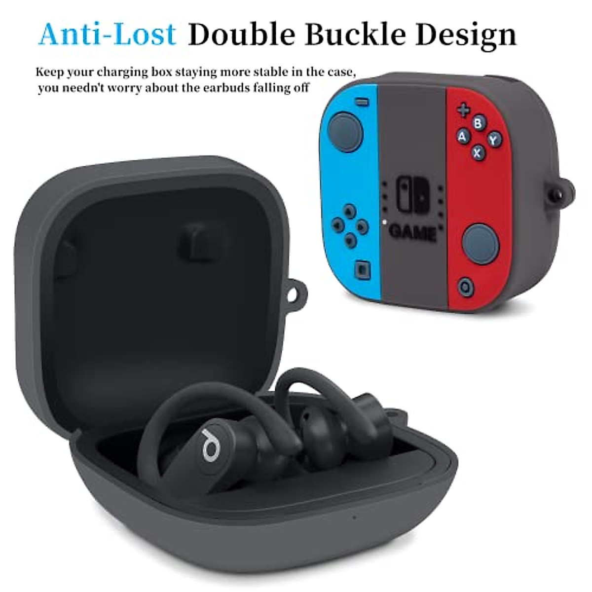 Powerbeats Pro Case, 3D Cute Cartoon Stylish Shockproof Protective Silicone Case Cover for Powerbeats Pro with Keychain Accessories for Boys Men Teens Kids (Switch Case)