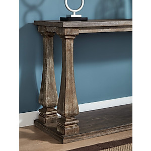 Signature Design by Ashley Mallacar Vintage Sofa Console Table, Weathered Gray