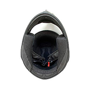 Motorcycle Full Face Helmet DOT Street Legal +2 Visors Comes with Clear Shield and Free Smoked Shield (MGAH21) (Matte Black Yellow, Large)