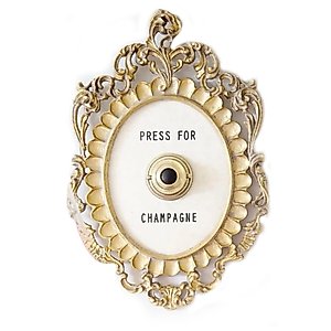 Press for Champagne Button, Press for Champagne Doorbell, Doorbell Mini Press for Champagne Button, Champagne Themed Decor Wall Plaque Ornament Gifts for Party Christmas Home Bedroom Hotel(#1)