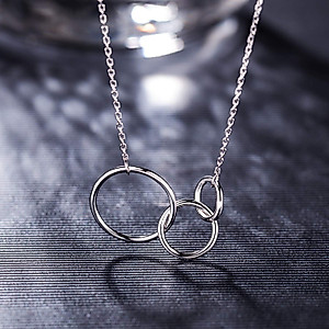 CHICLOVE 3 Sisters Necklace - 925 Sterling Silver Three Circles Friendship Sister Necklace For Women