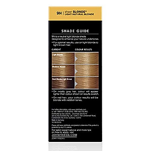 John Frieda Blonde Permanent Precision Foam Hair Color, Blonde Hair Dye, 9N Light Natural Blonde Hair Color Kit, 1 Application