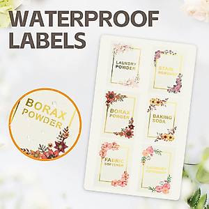 POLRAI 2 Pack Laundry Detergent Dispenser Transparent Laundry Liquid Containers Set Glass Jars Laundry Powder Containers with Lids and Labels for Laundry Room Organization and Storage