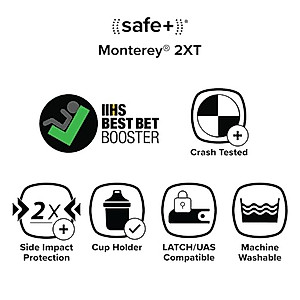 Diono Monterey 2XT Latch 2 in 1 High Back Booster Car Seat with Expandable Height & Width, Side Impact Protection, 8 Years 1 Booster, Blue