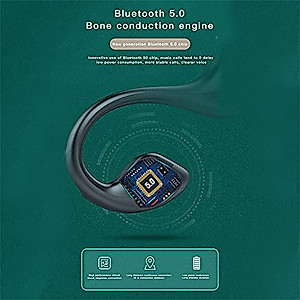 Qiopertar G-100 Bluetooth 5.0 Wireless Headphones Bone- Conduction Earphone Waterproof with Microphone Premium Sound Deep Bass for Work Home Office Bicycling Hiking Outdoor Sport