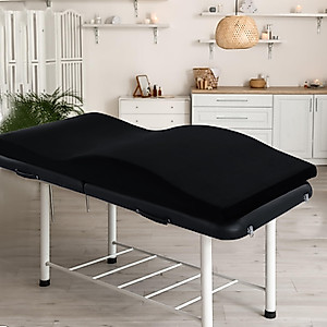 HOMBYS Ergonomic Curvy Foam Massage Bed Mattress Topper, Massage Table Mattress Topper with Removable Velvet Cover, Non-Slip Lash Bed Cushion Only for Beauty Salon(Bed Not Included)