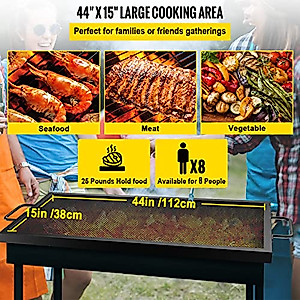 VEVOR Rectangle Fire Pit Grate, X-Marks Rectangle Grill Grate, Black ...