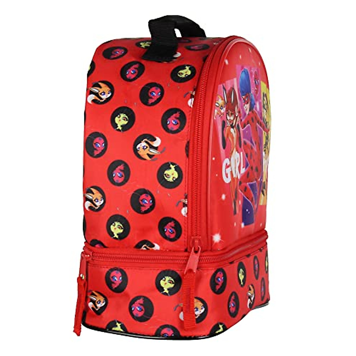 INTIMO Miraculous: Tales of Ladybug & Cat Noir Girl Power Dual Compartment Lunch Box Bag