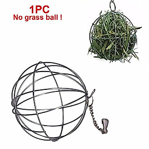 UXELY Metal Food-Ball, Guinea Pig Hay Feeder, 8/13cm Feed Ball for Rodents, Rabbit Grass Manger Holder Feeding Dispenser for Bunny, Stainless Steel Frame