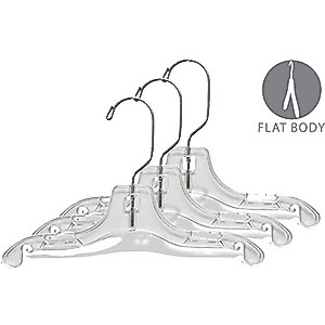 Clear Plastic Baby Top Hanger, Box of 100 Small 10 inch Space Saving Infant hangers w/ Notches and 360 Degree Chrome Swivel Hook by The Great American Hanger Company