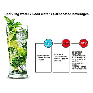 Soda Maker, Professioanl Homemade Soda Fizzy Water Machine Manual Sparkling Water Machine for Sparkling Water Making Drinking Home Use