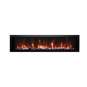 Amantii Panorama Indoor/Outdoor Extra Slim Built In Electric Fireplace (BI-40-XTRASLIM), 40-Inch