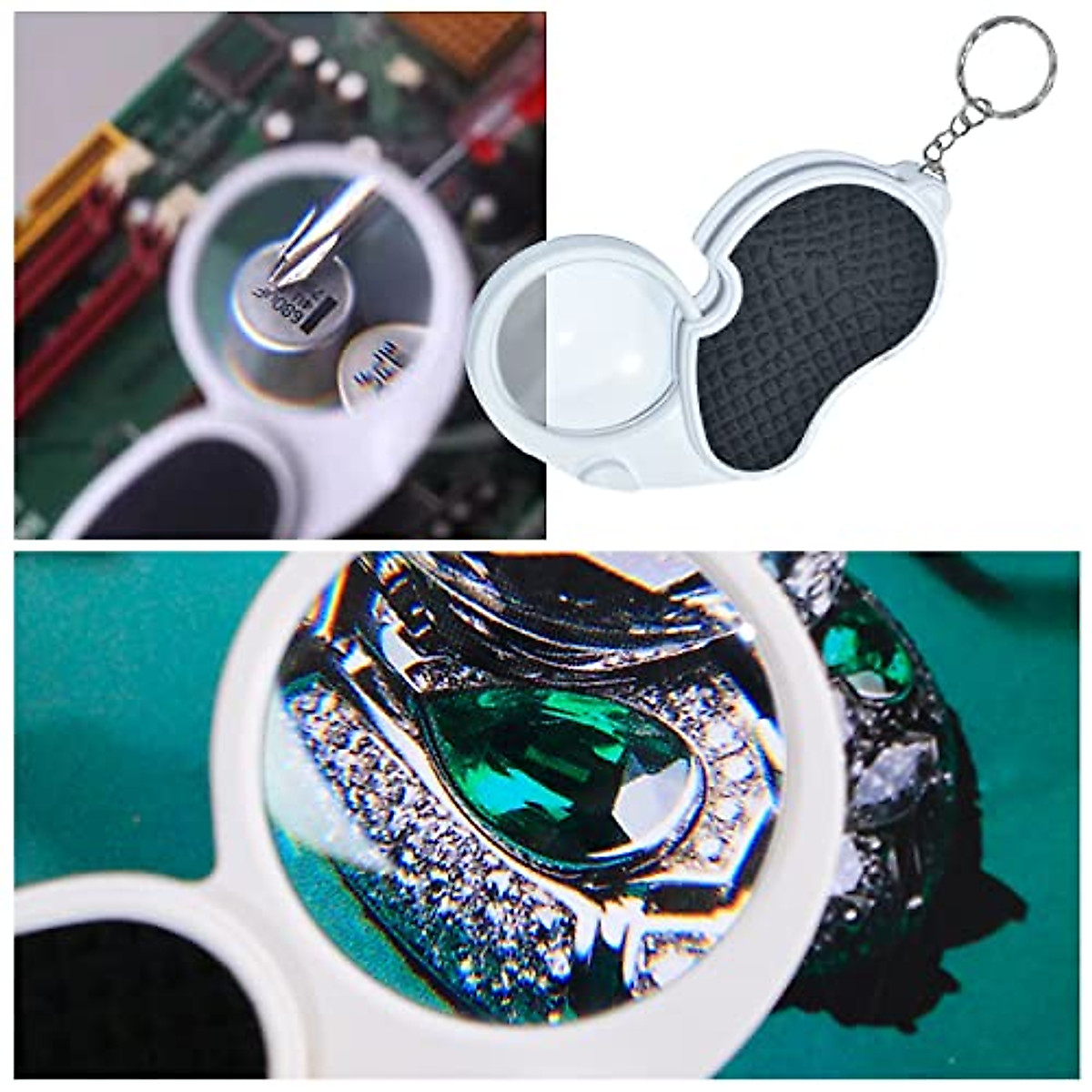 Small Magnifying Glass with Light for Purse 5X Glass with Handheld Pocket Illuminated Folding Hand Held Lighted Magnifier for Reading Coins Hobby Travel