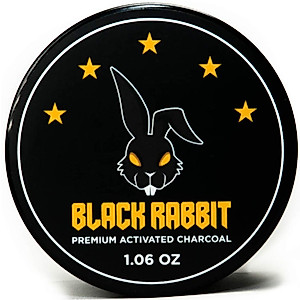 Premium Activated Charcoal Teeth Whitening Powder by Black Rabbit - Fluoride Free 30g/1.06oz